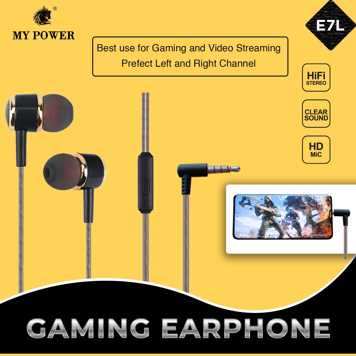 3.5mm L-Shape Earphone e7 - My Power